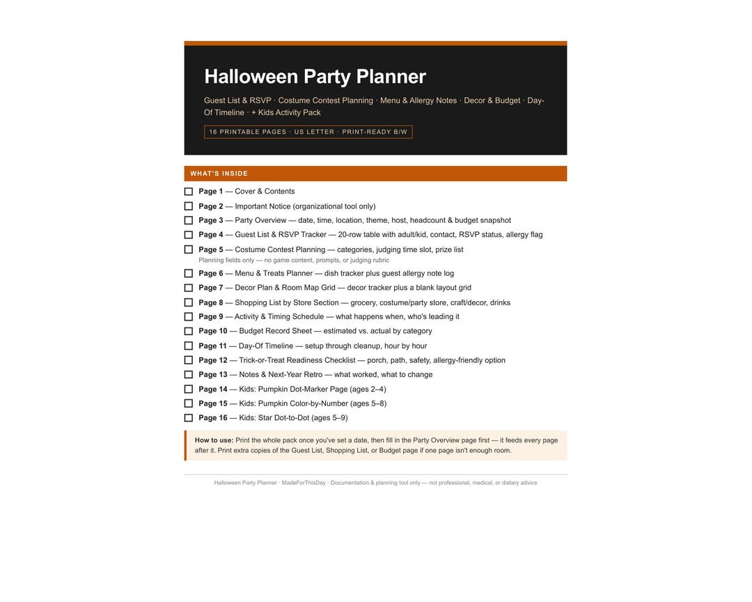 Dot Marker Printable Kids Activity Pack | Halloween Party Planner ...