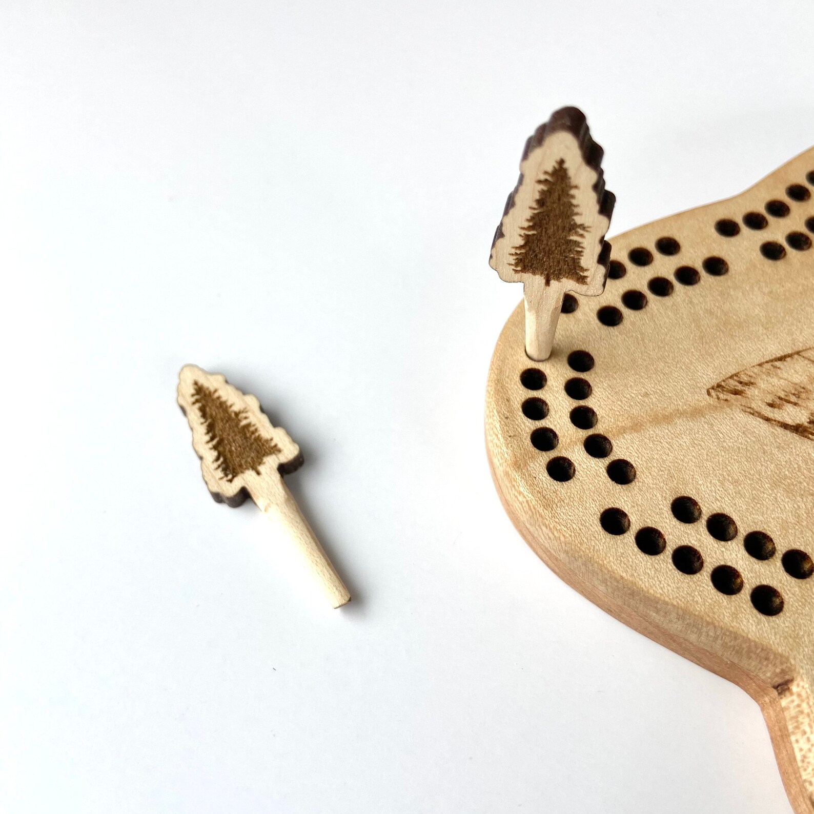 Pine Tree Wooden Custom Cribbage Pegs Set of 2 Pegs | Etsy