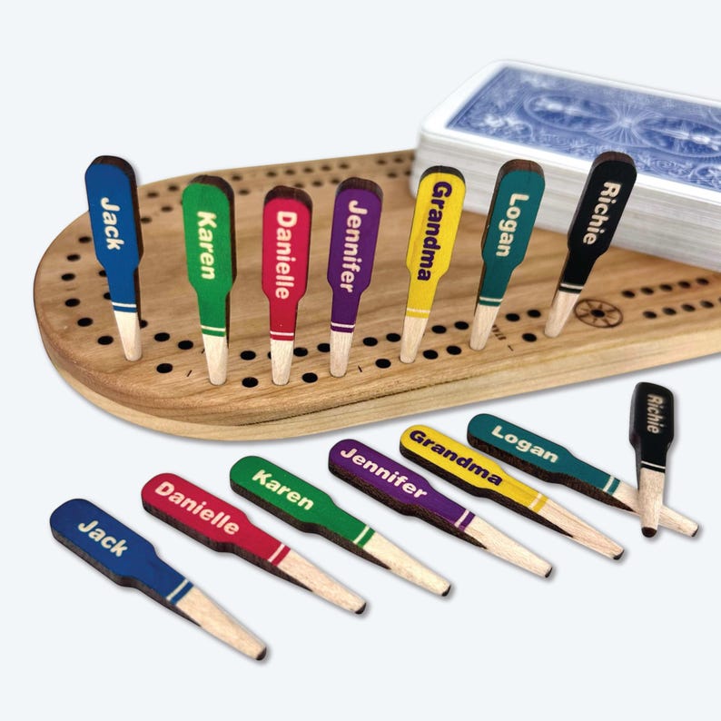 Personalized Cribbage Pegs Your Name on Both Sides in Color - Etsy