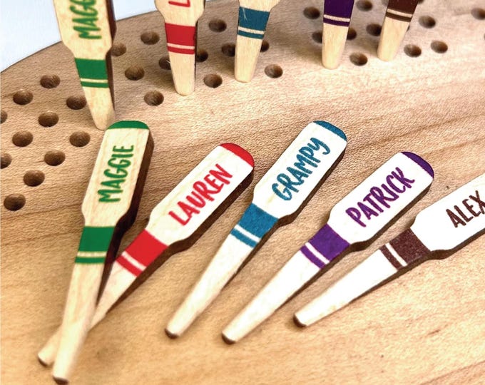 Custom Name Cribbage Pegs, Your Name on Both Sides of Peg, Fun Game ...