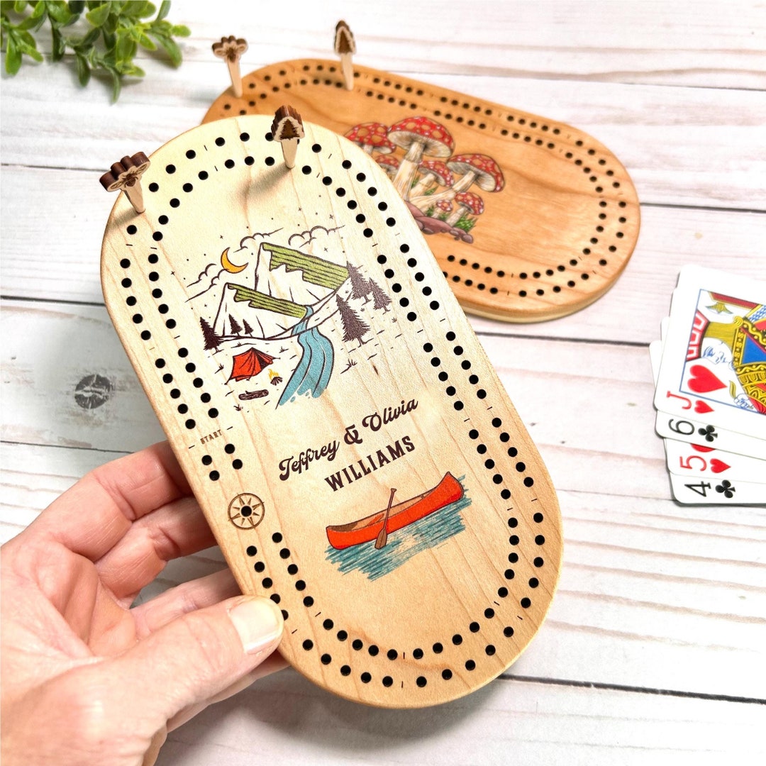 Adventure Mini Travel Cribbage Board With Custom Pegs / Personalized ...