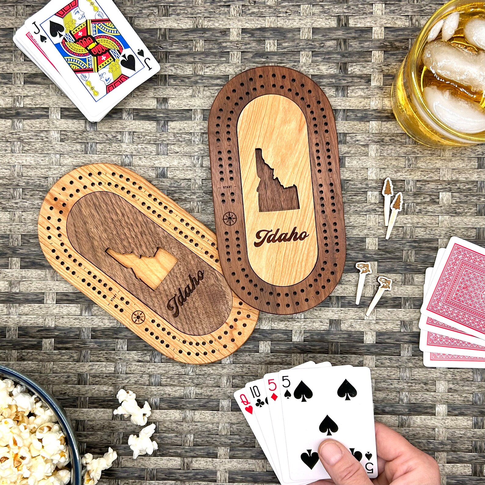 US State Mini Cribbage Board With Custom Pegs Personalized Cribbage ...