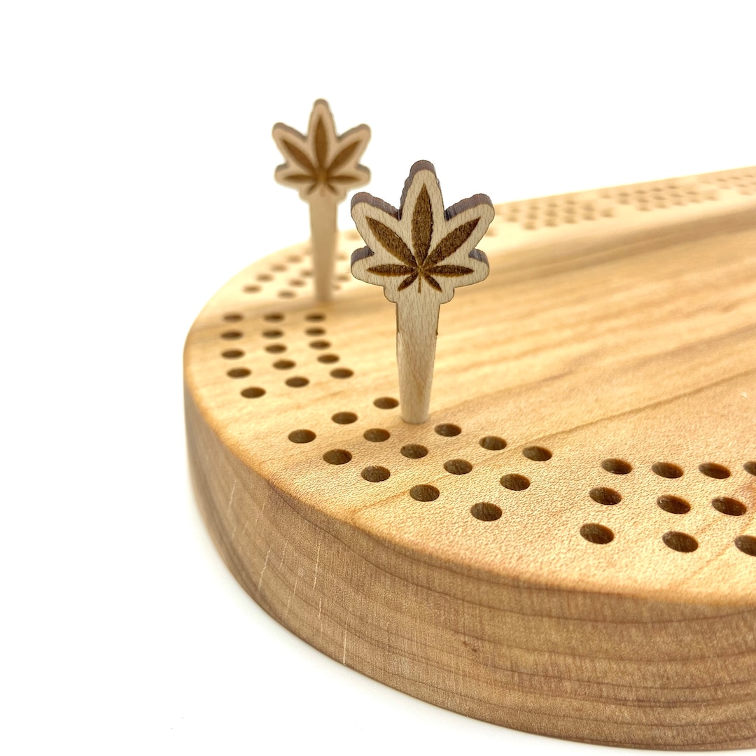 Pot Weed Leaf Custom Cribbage Pegs - Marijuana - Mary Jane - Weed Hemp ...