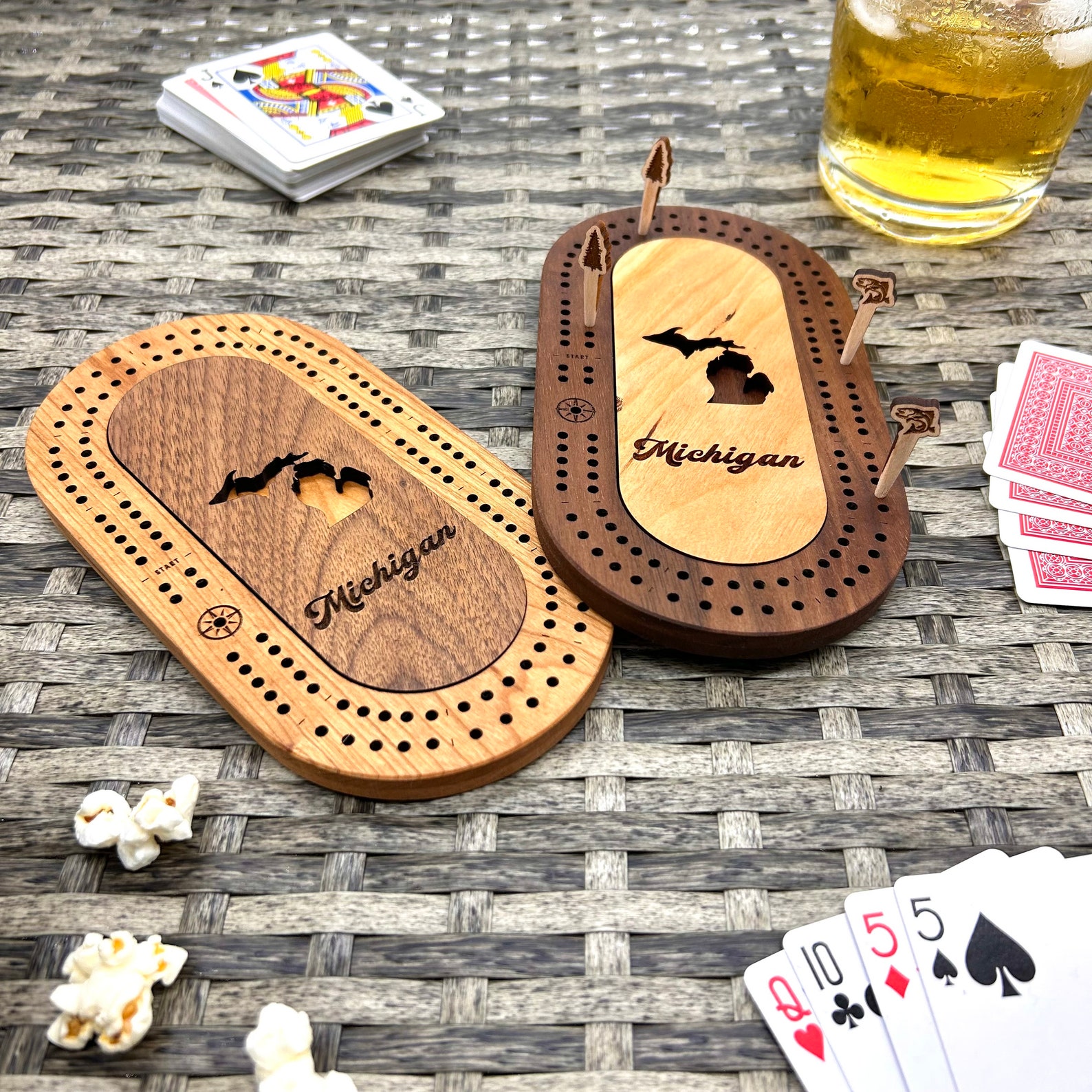 US State Mini Cribbage Board With Custom Pegs Personalized Cribbage ...