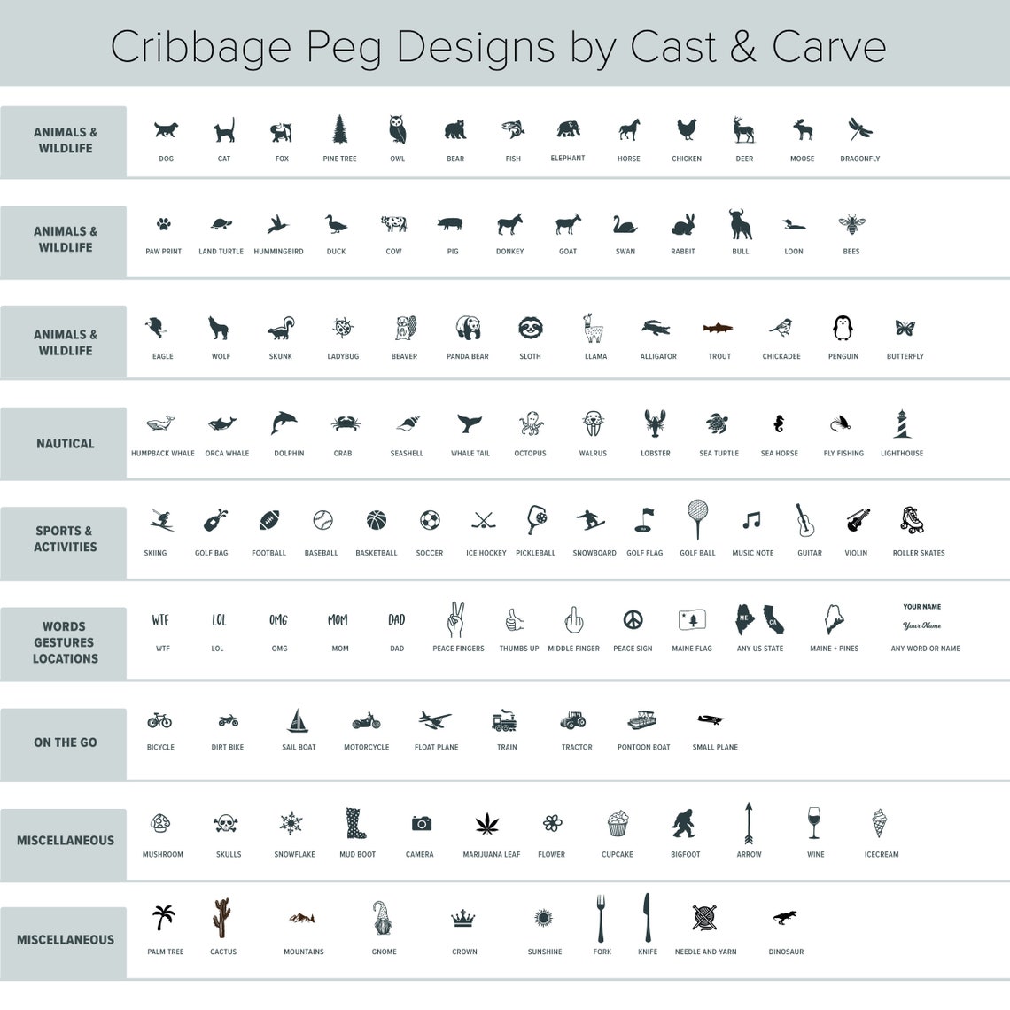 US State Wooden Custom Cribbage Pegs / Set of 2 Pegs / Outline - Etsy