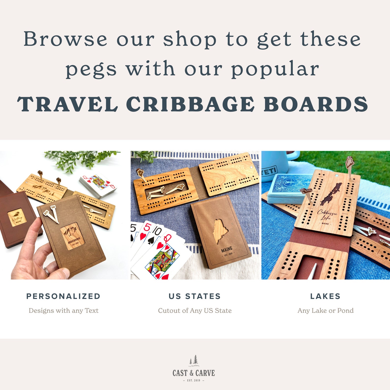 Cat Wooden Custom Cribbage Pegs Set of 2 Pegs - Etsy