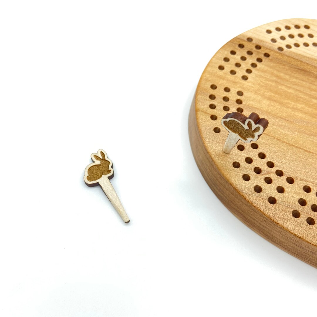 Bunny Rabbit Wooden Custom Cribbage Pegs - Set of 2 Pegs - Etsy