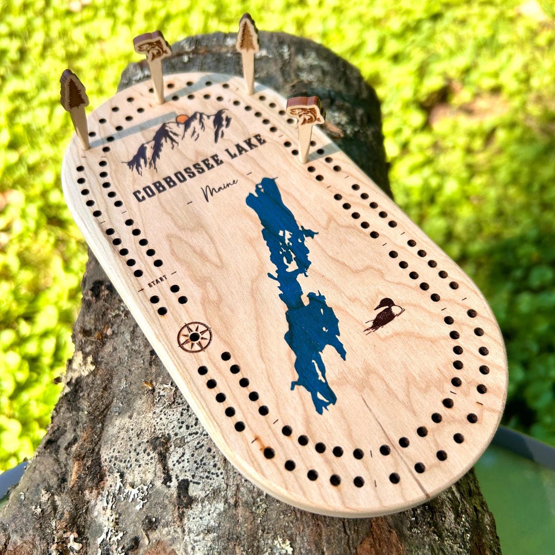 Custom Lake Mini Travel Cribbage Board: Personalized Game With Pegs - Etsy