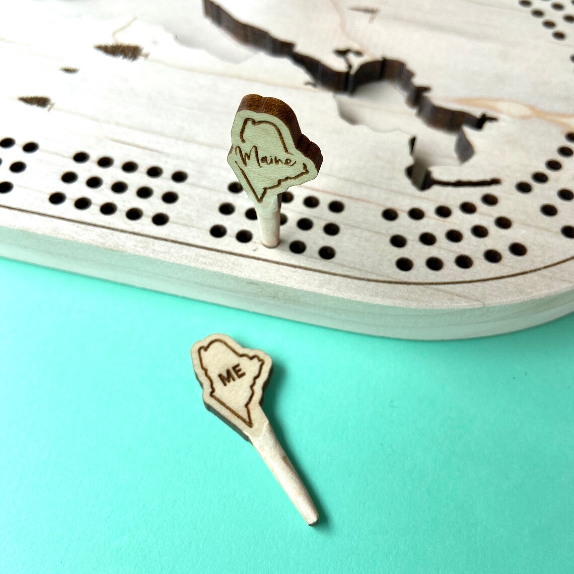 US State Wooden Custom Cribbage Pegs Set of 2 Pegs Outline | Etsy