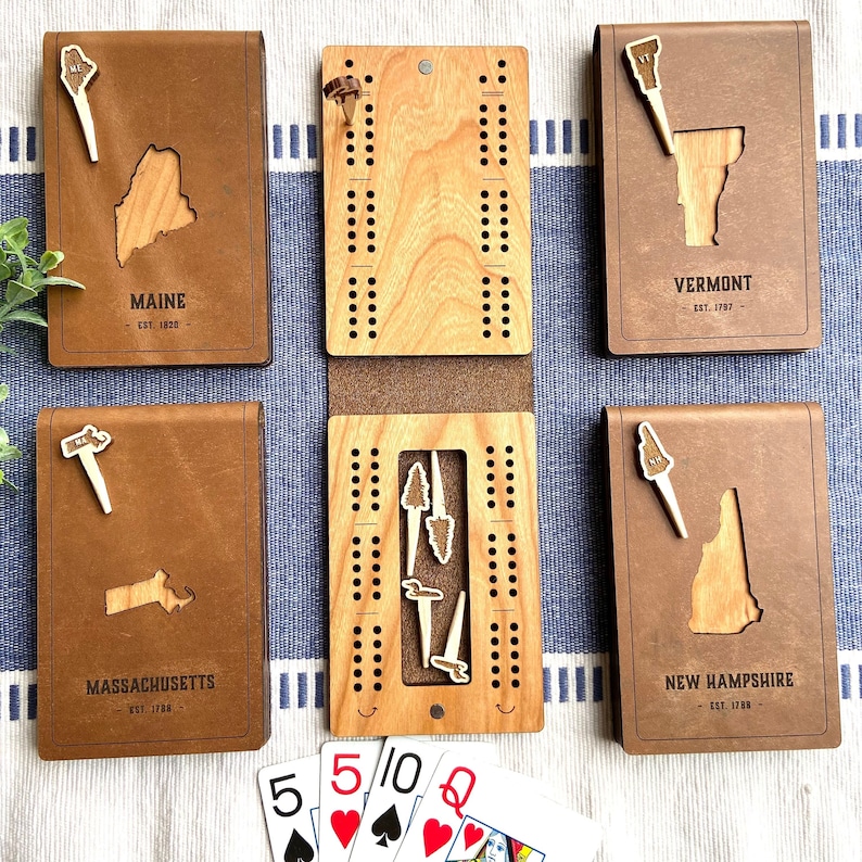 Minnesota Travel Cribbage Board & Custom Pegs / Portable State - Etsy