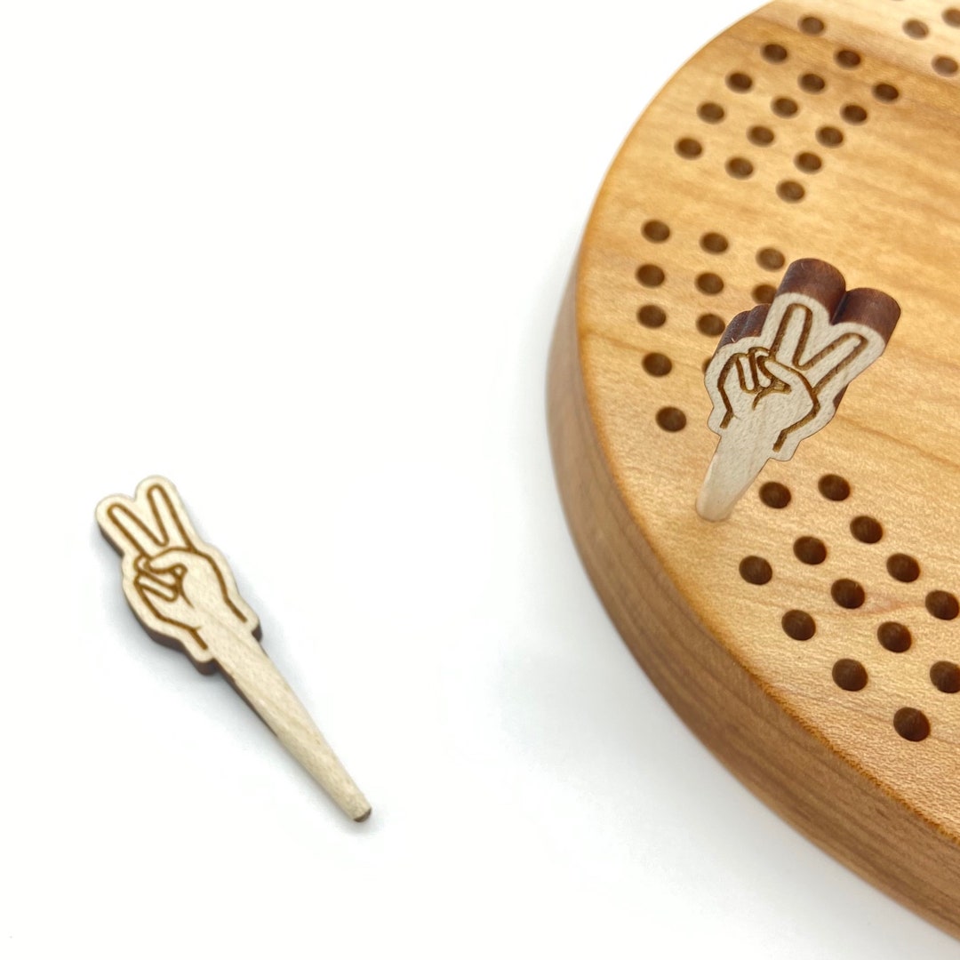 Peace Sign Fingers Wooden Custom Cribbage Pegs - Set of 2 Pegs - Etsy