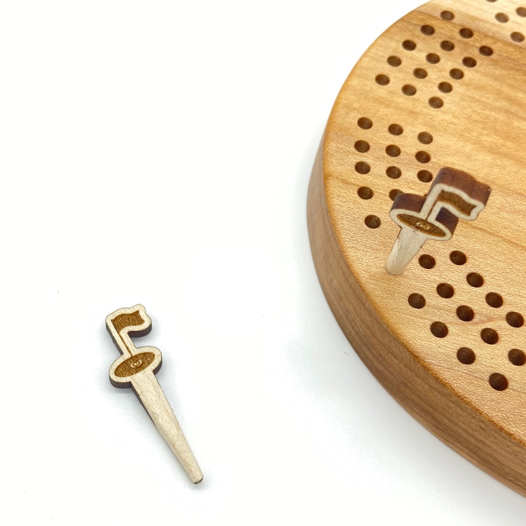Golf Flag Wooden Custom Cribbage Pegs - Set of 2 Pegs - Etsy