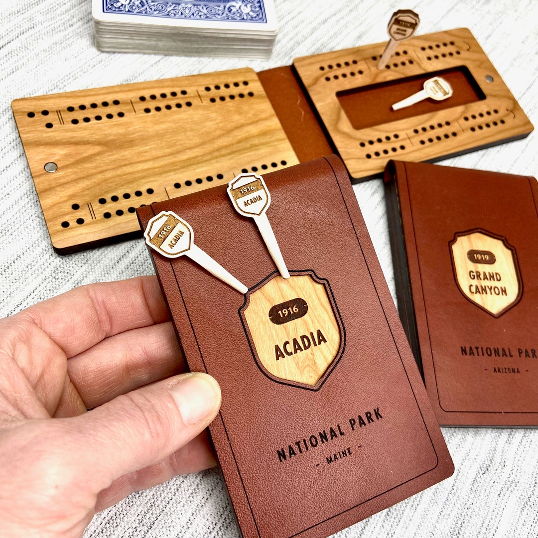 National Parks Travel Cribbage Board & Custom Pegs / 63 Parks ...