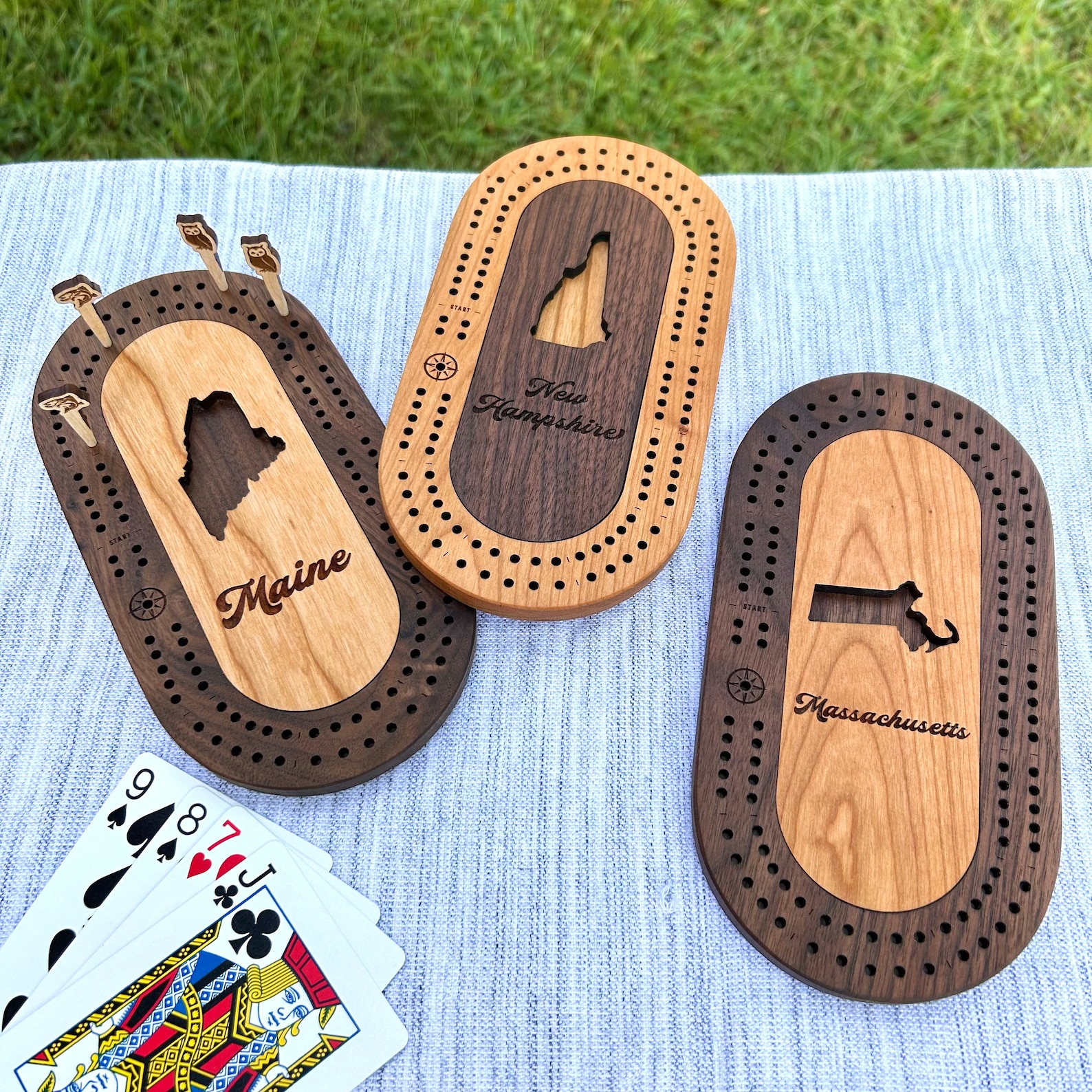 US State Mini Cribbage Board With Custom Pegs Personalized Cribbage ...