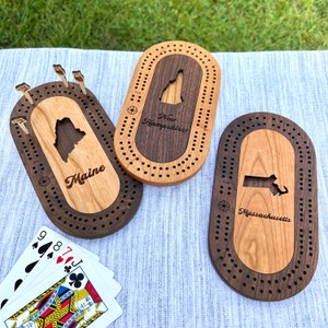 US State Mini Cribbage Board With Custom Pegs - Personalized Cribbage ...