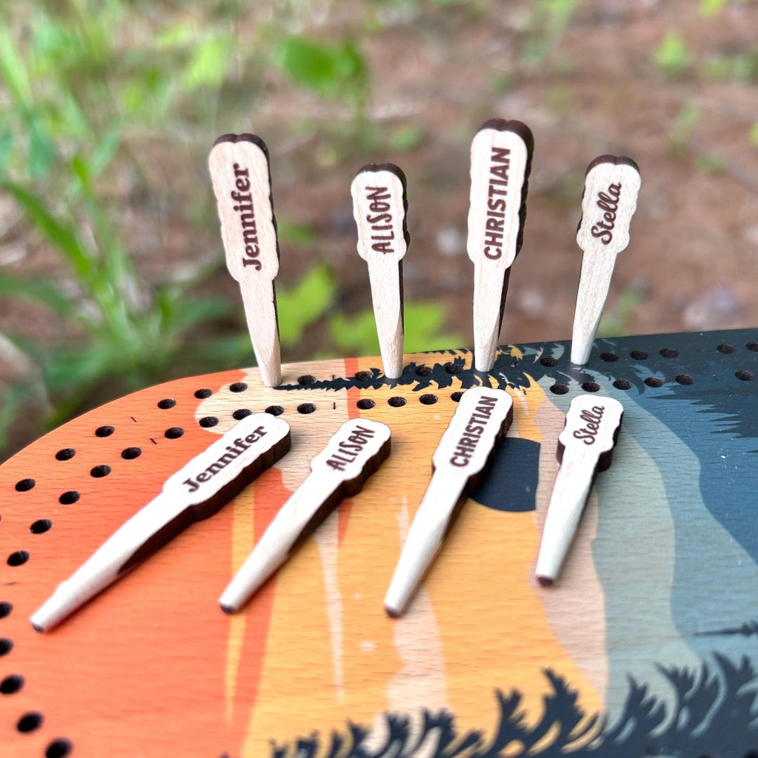 Custom Name Cribbage Pegs, Your Name on Both Sides of Peg, Fun Game ...