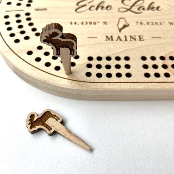 Moose Wooden Custom Cribbage Pegs Set of 2 Pegs | Etsy