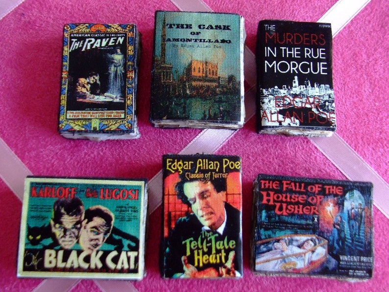 Mini Books Edgar Allan Poe Set of 6 Resin Paper Fabric - Etsy