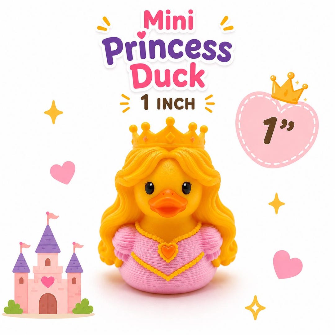 Mini Princess Duck – 1 Inch Tall | Pack of 10 or 25 | 3D Printed ...