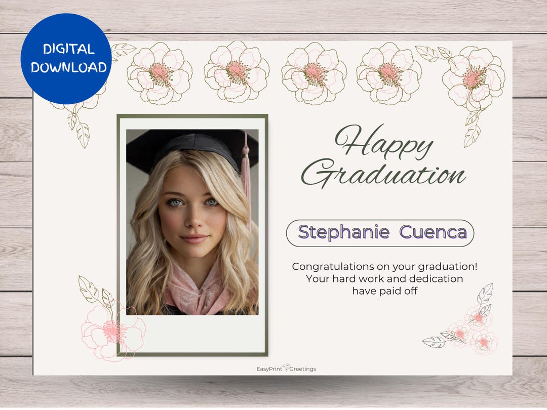 Editable Digital Graduation E-card, Canva Template, Mobile-friendly ...