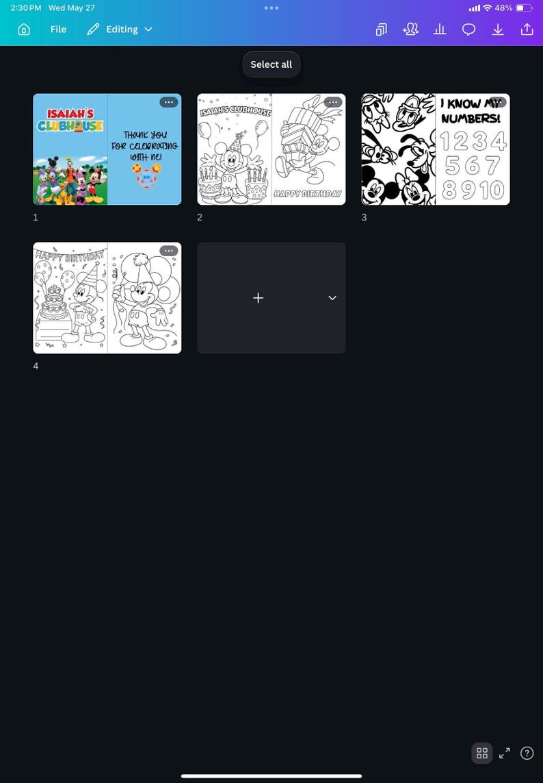 Mickey Mouse Party Favor Printable Activity Book Coloring Pages ...