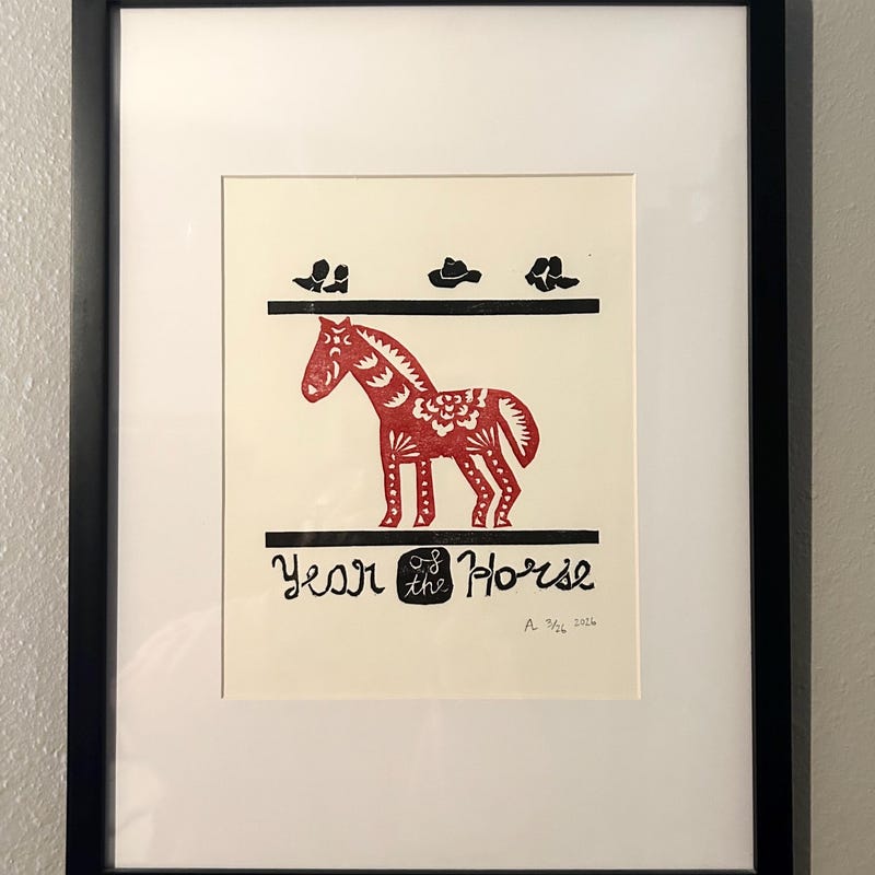 Linocut Prints Horse - Etsy