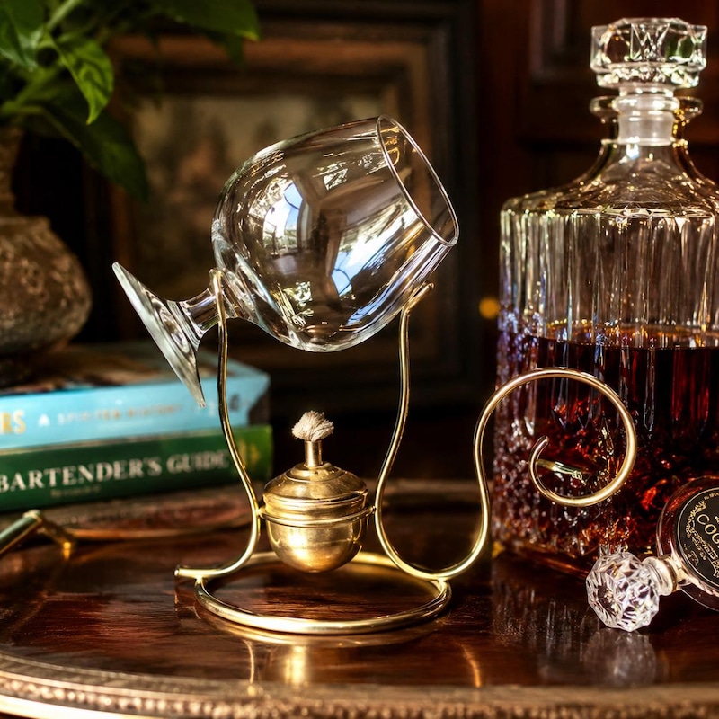 Brandy Glass With Warmer - Etsy