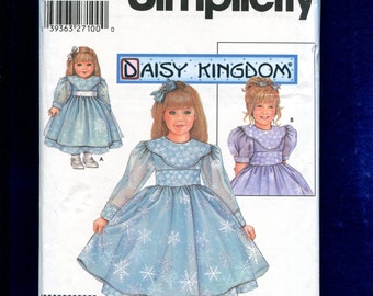 Simplicity 8553 Daisy Kingdom Ruffled Trimmed Pinafore & Puff | Etsy