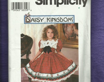 Simplicity 8553 Daisy Kingdom Ruffled Trimmed Pinafore & Puff | Etsy
