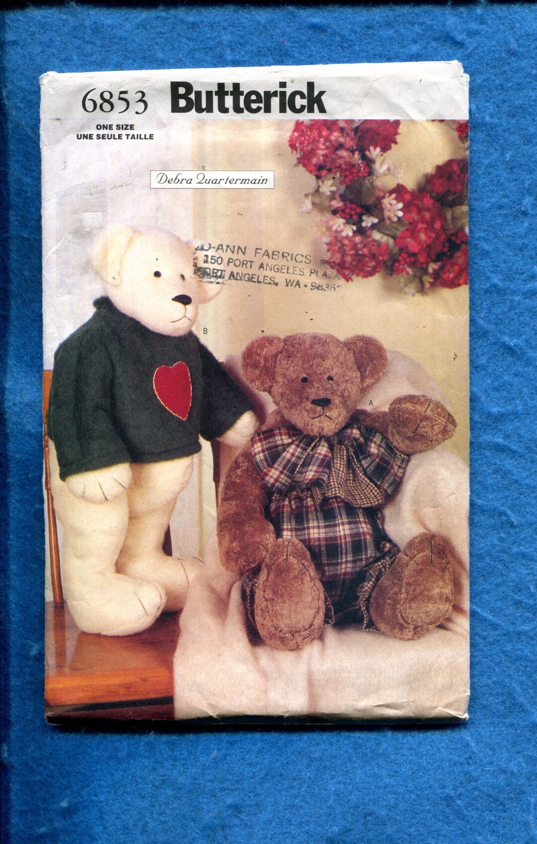 Butterick 6853 Jointed Stuffed Bear Pattern - Etsy