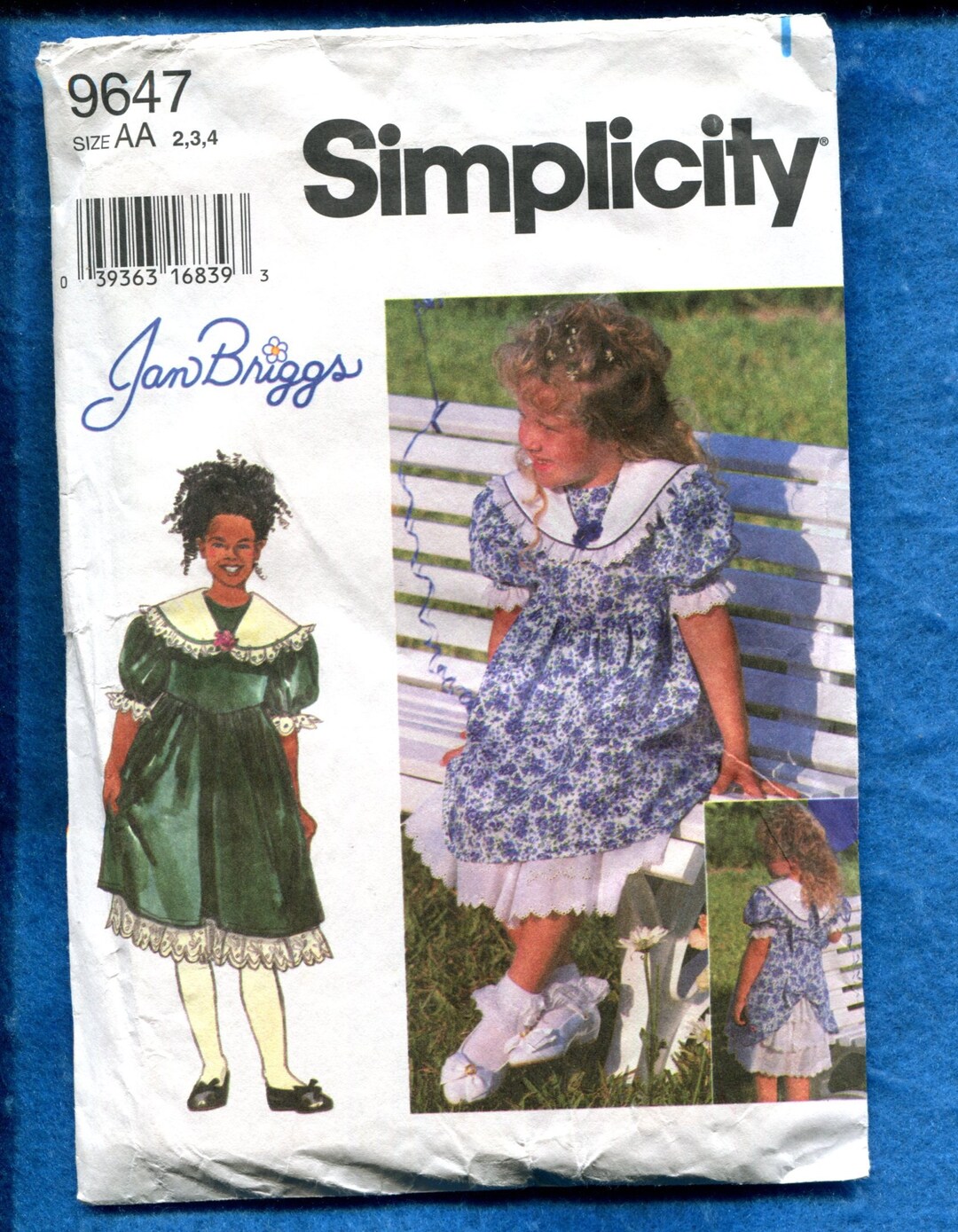 Simplicity 9647 Little Girl Puff Sleeve Dresses Pattern Size 2..3..4 ...