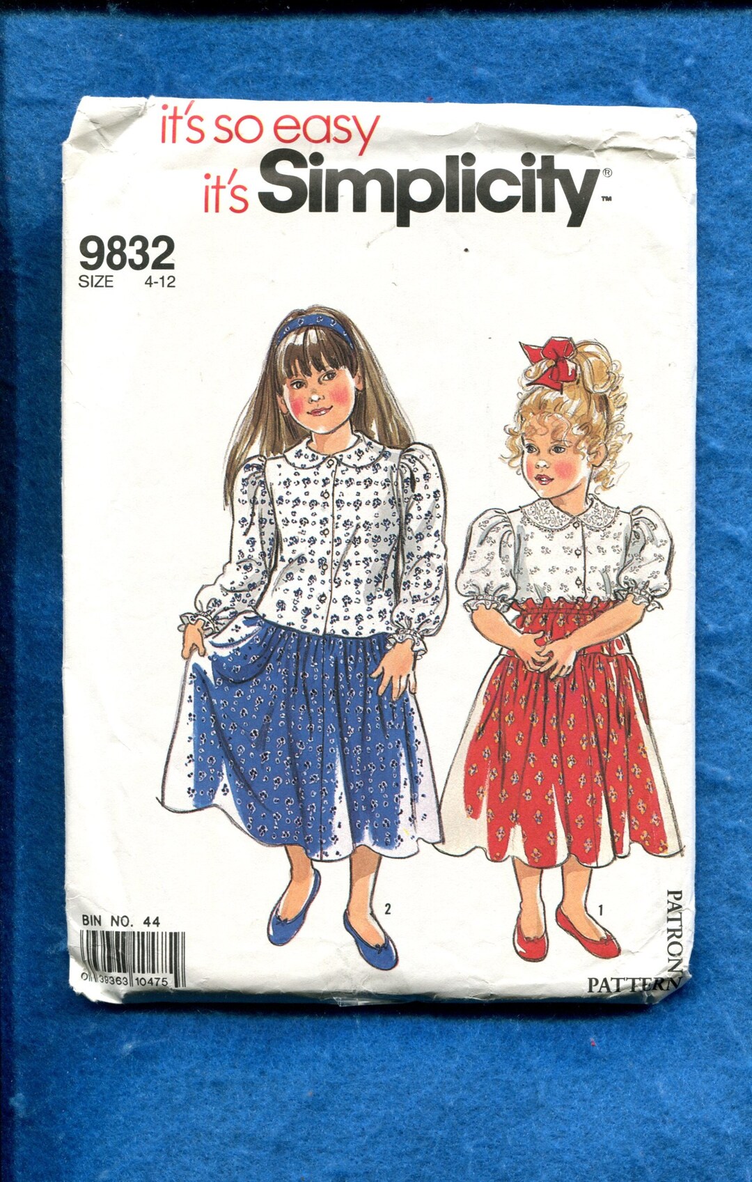Simplicity 9832 Country Girl Blouses & Skirt Pattern Size 4 to 12 Kids ...