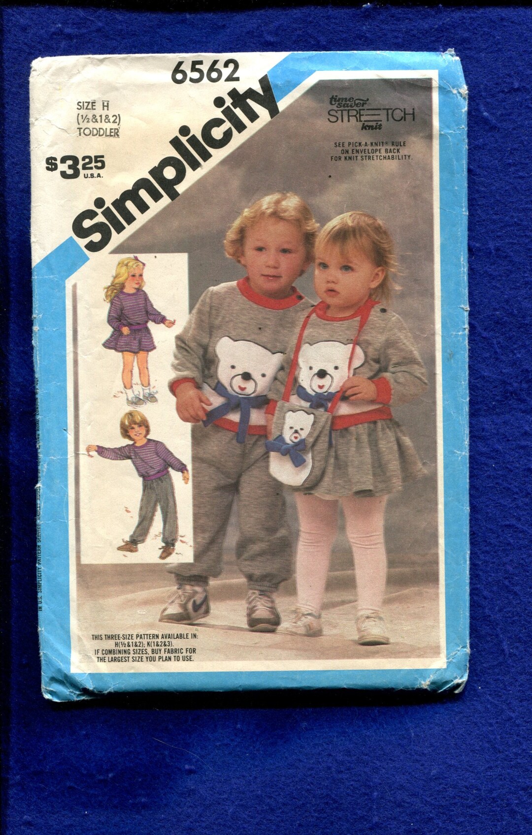 1980's Simplicity 6562 Little Kids Play Clothes Pattern Size 6M..1..2 ...
