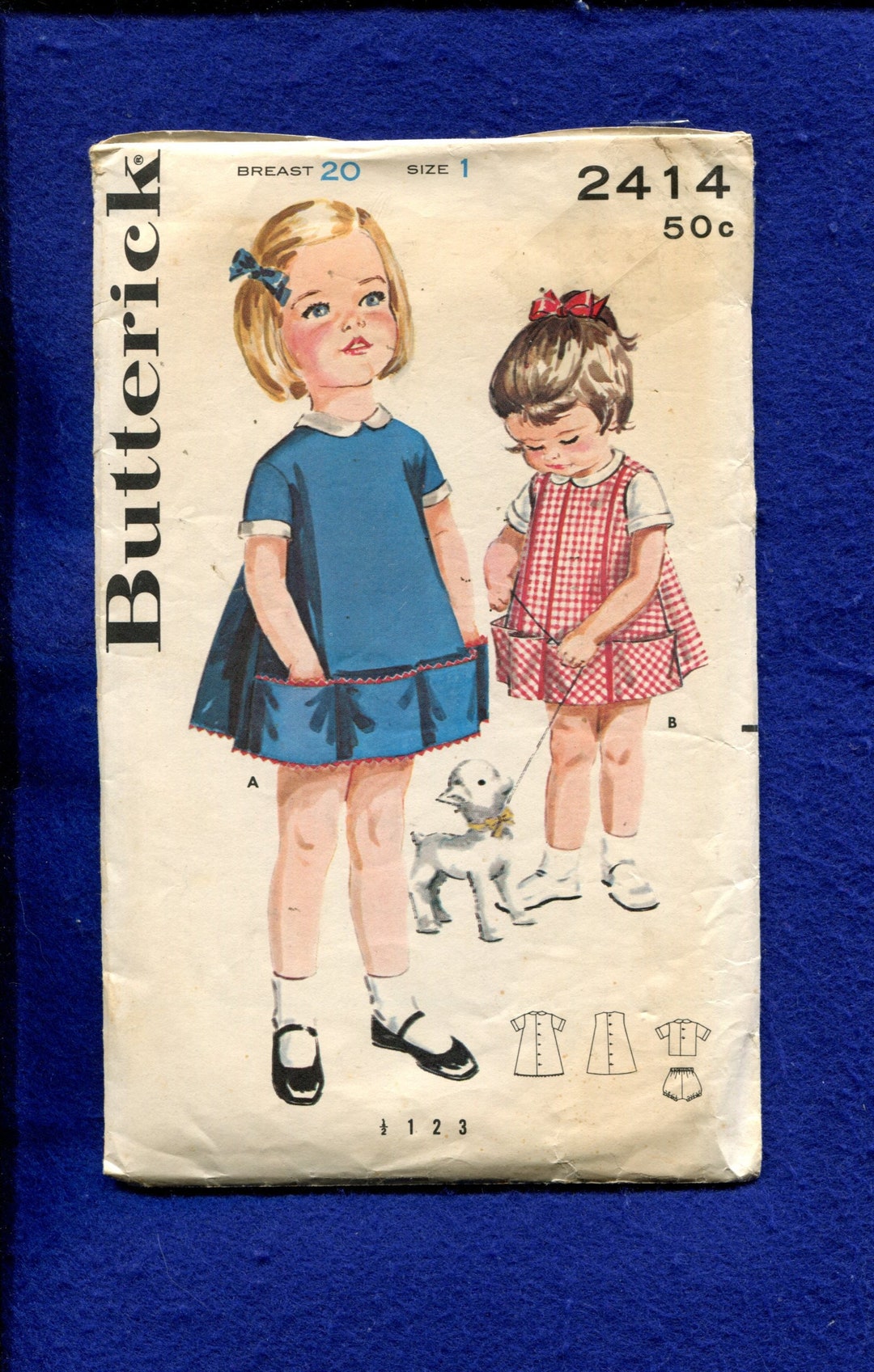 1960's Butterick 2414 Toddler Smock Dress Pattern Size 1 - Etsy