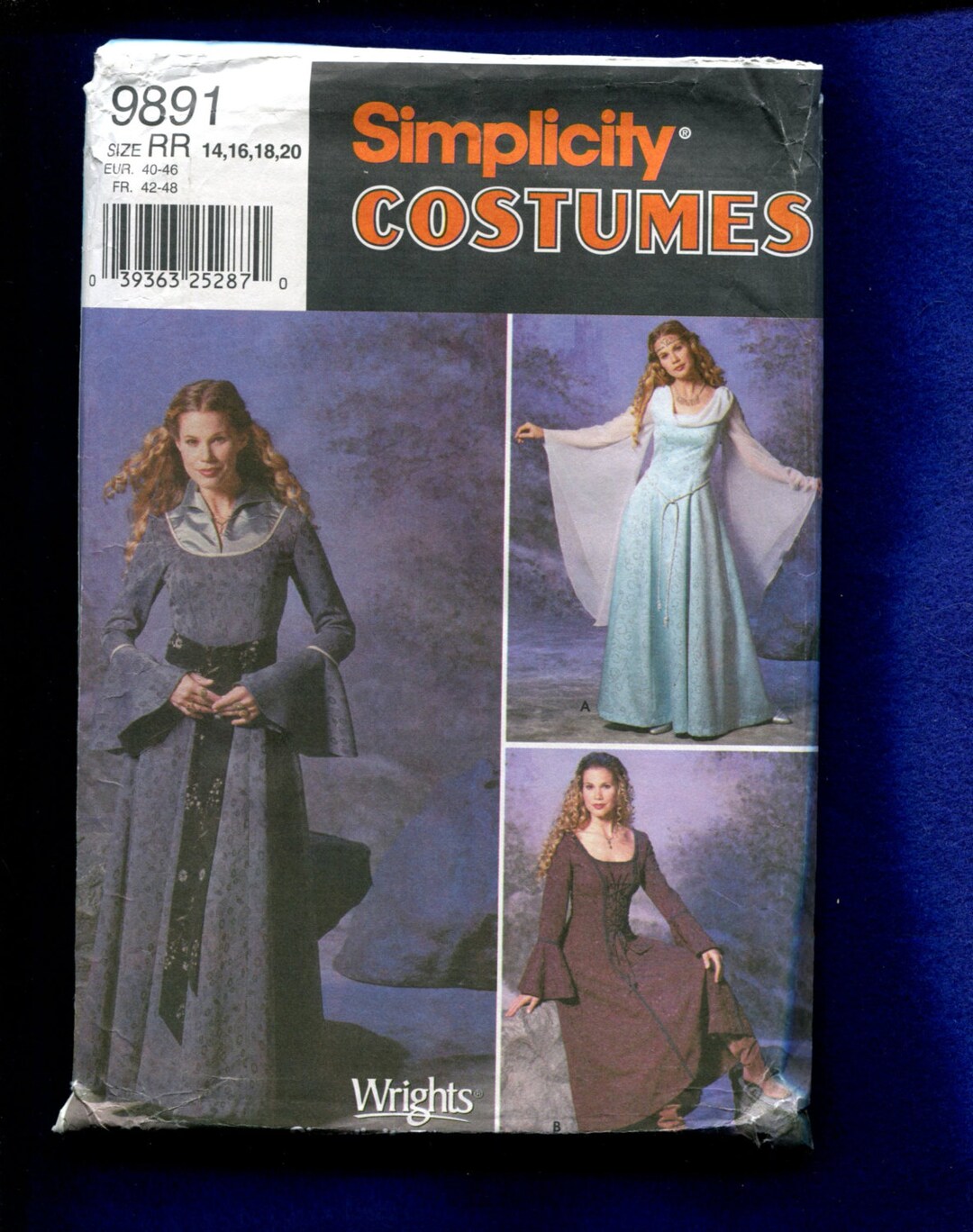 Simplicity 9891 Medieval Lady's Gowns or Costumes Sizes 14.. 16..18..20 ...