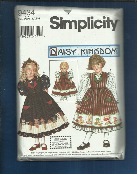 Simplicity 9434 Daisy Kingdom Dress & Pinafore for Little | Etsy