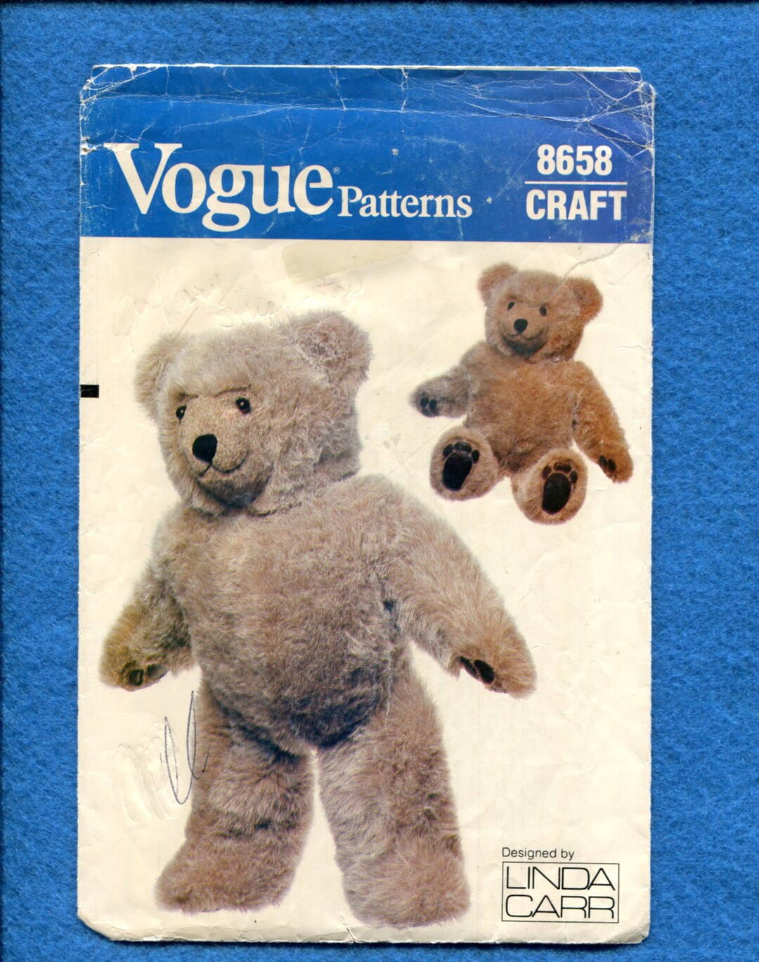 1980s Vogue 8658 Teddy Bear 23 Inches Tall - Etsy