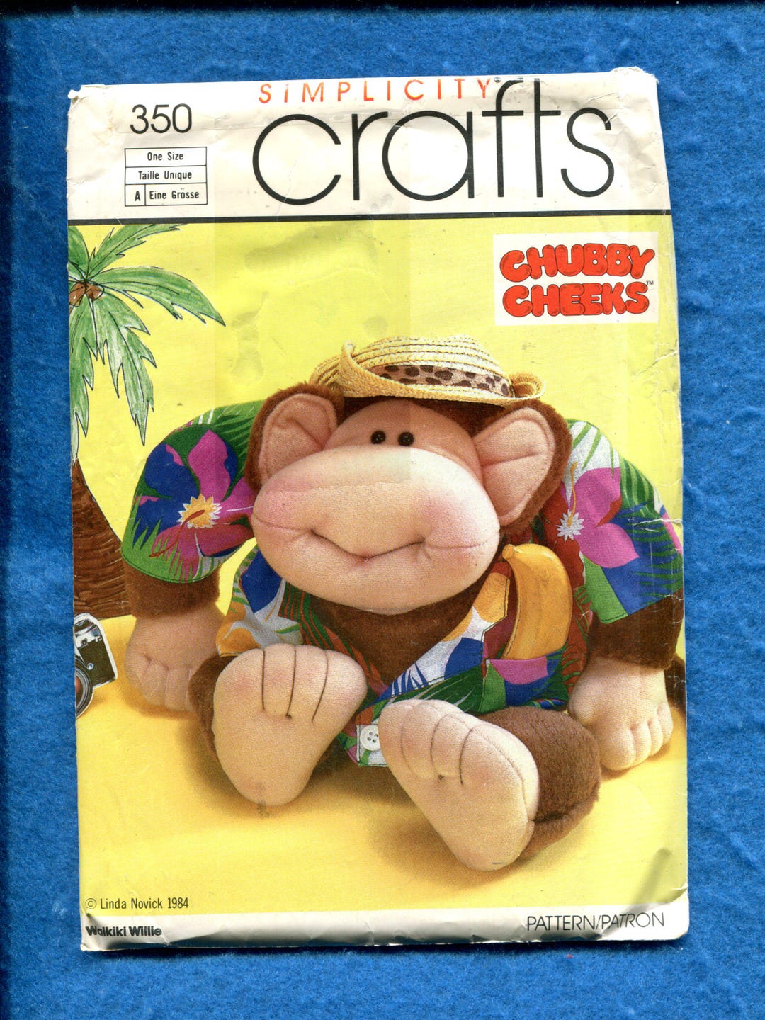 Simplicity 350 Chubby Cheeks Monkey Stuffed Animal Pattern Size 8 ...
