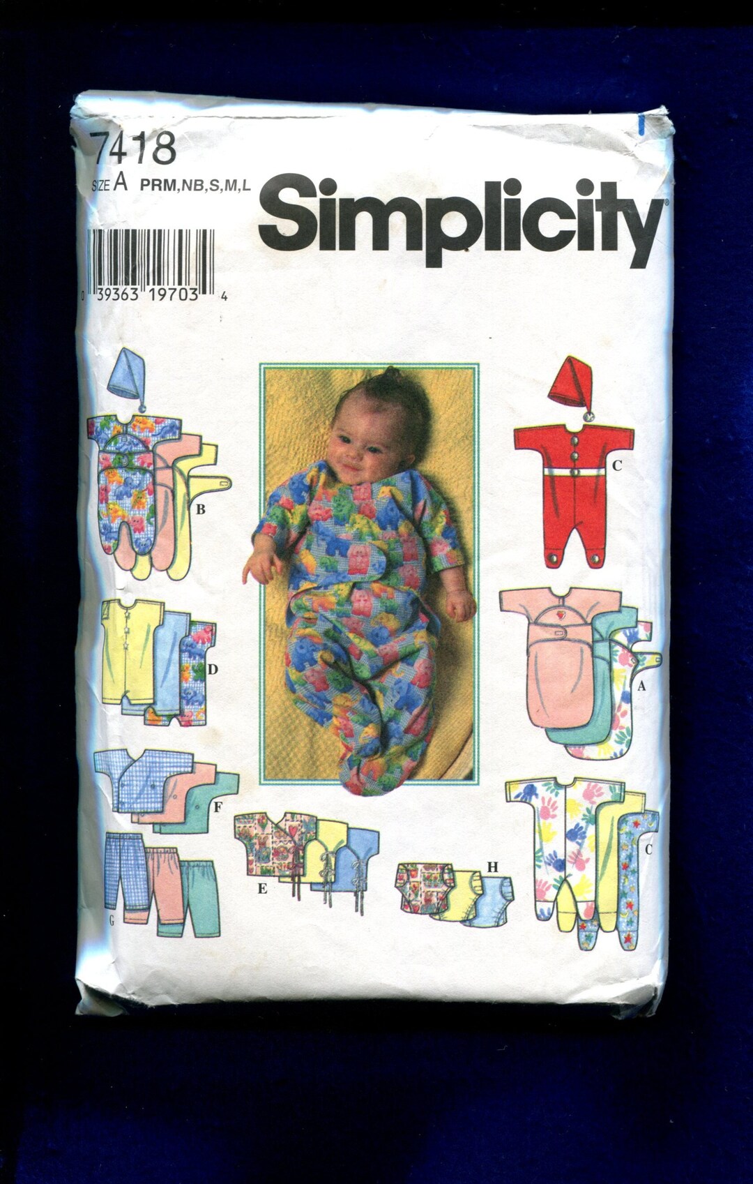 Simplicity 7418 Sweet Baby Layette Pattern Size Preemie to Large Babies ...