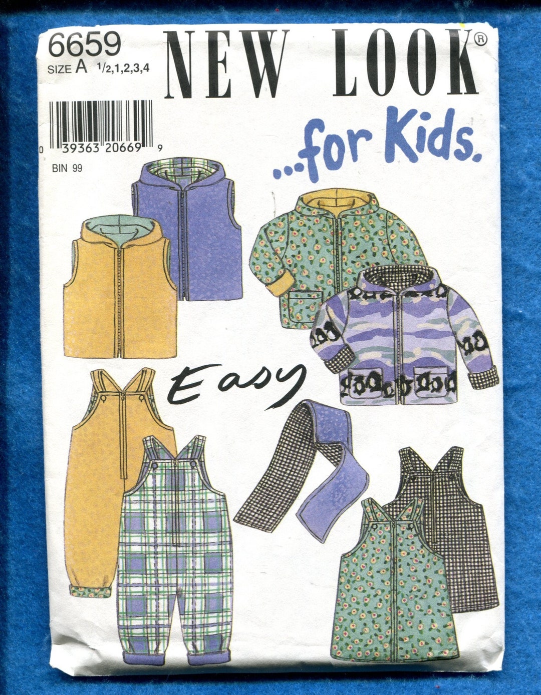 New Look 6659 Cozy Baby Winter Jacket Overalls & Vest Pattern Size 6M ...