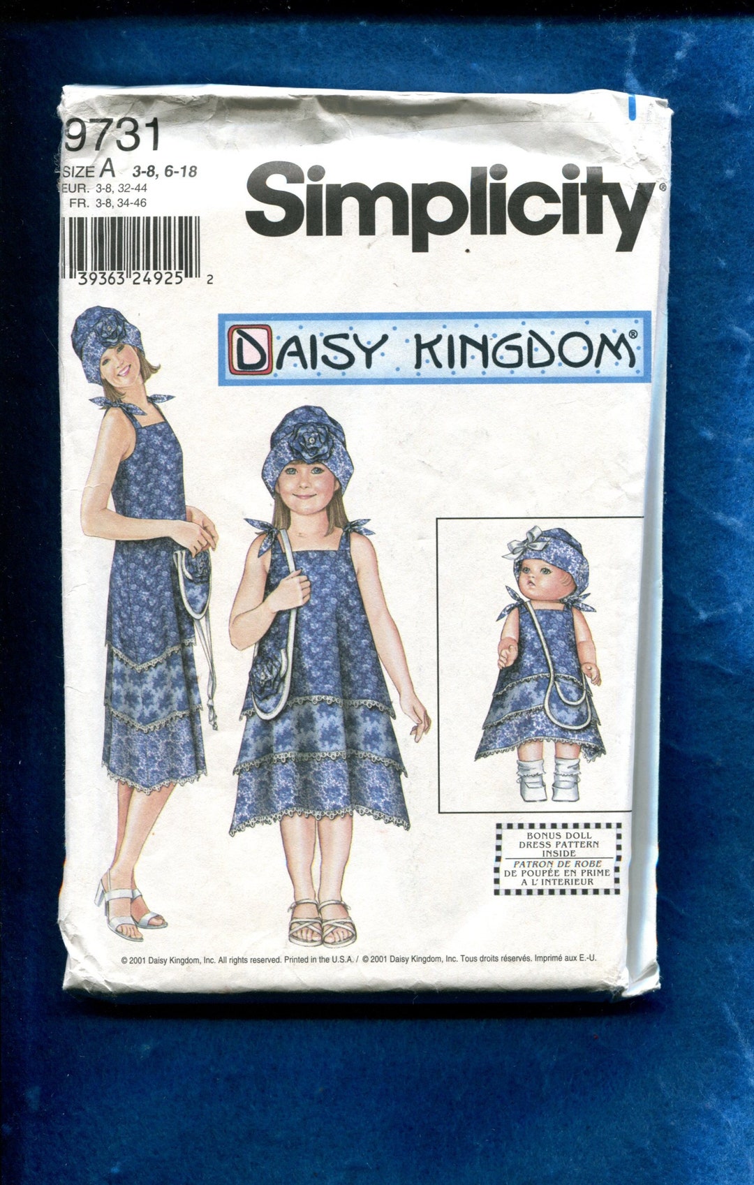 Simplicity 9731 Sun Dress & Hat for Mom Daughter and Doll Pattern Size ...