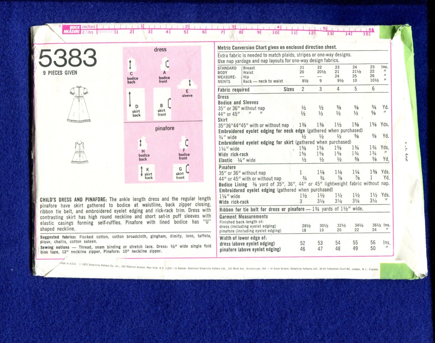 1970's Simplicity 5383 Country Girl Dress & Sun Dress Pattern Size 2 - Etsy