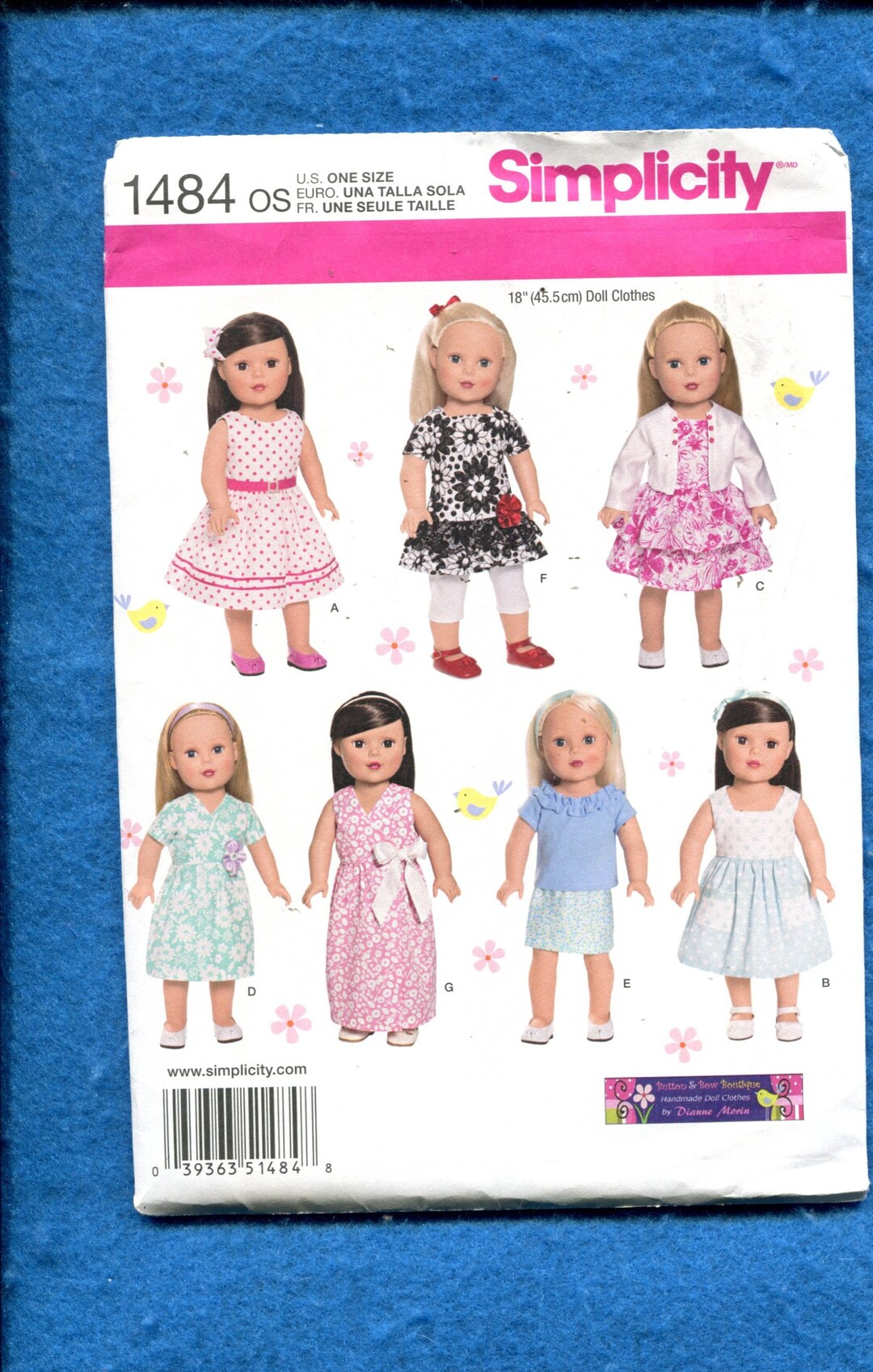 Simplicity 1484 Classic Doll Dresses Pattern Size 18 Inches UNCUT - Etsy