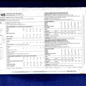 Simplicity 2745 Flared Girl's Coat With Godets & Hat Size 3..to ..8 ...