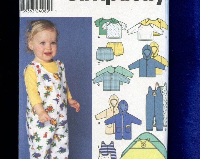 Simplicity 9275 Baby Play Clothes Pattern Size Preemie to 18 Months ...