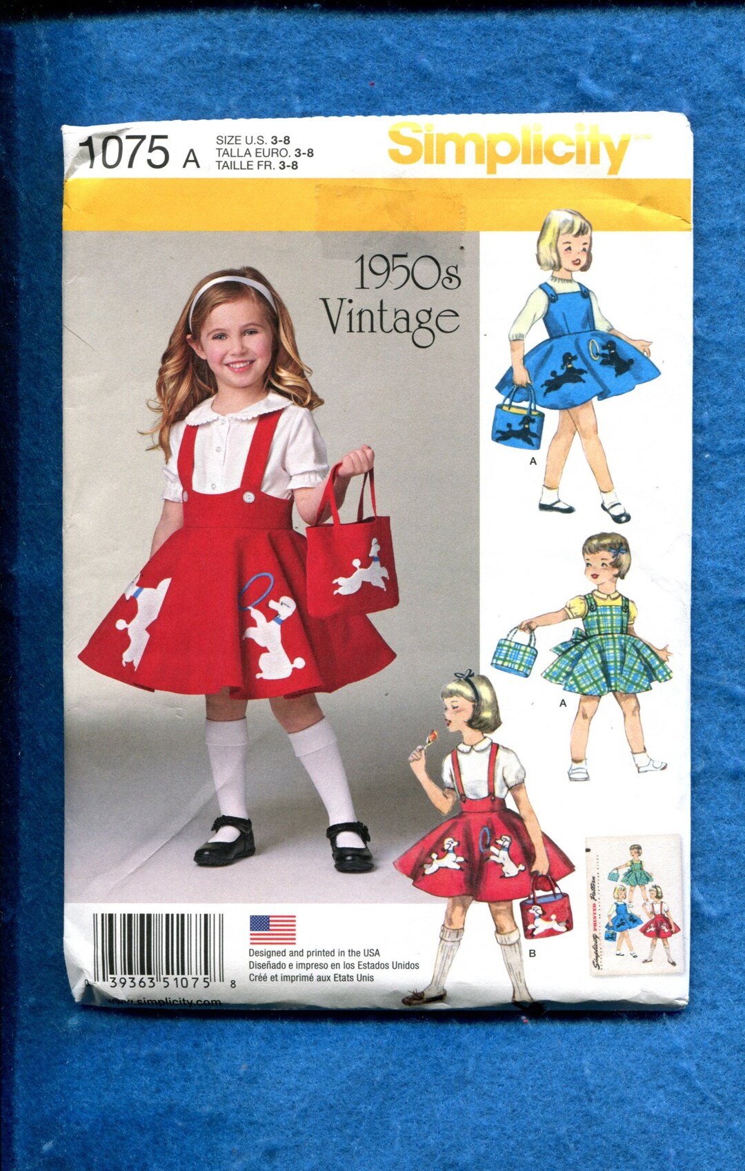 Simplicity 1075 Mid Century Little Girl's Poodle Skirt Pattern Size 3 ...