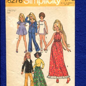 1970's Simplicity 5276 Teen Fashion Dolls Retro Clothes Pattern Size 17 ...