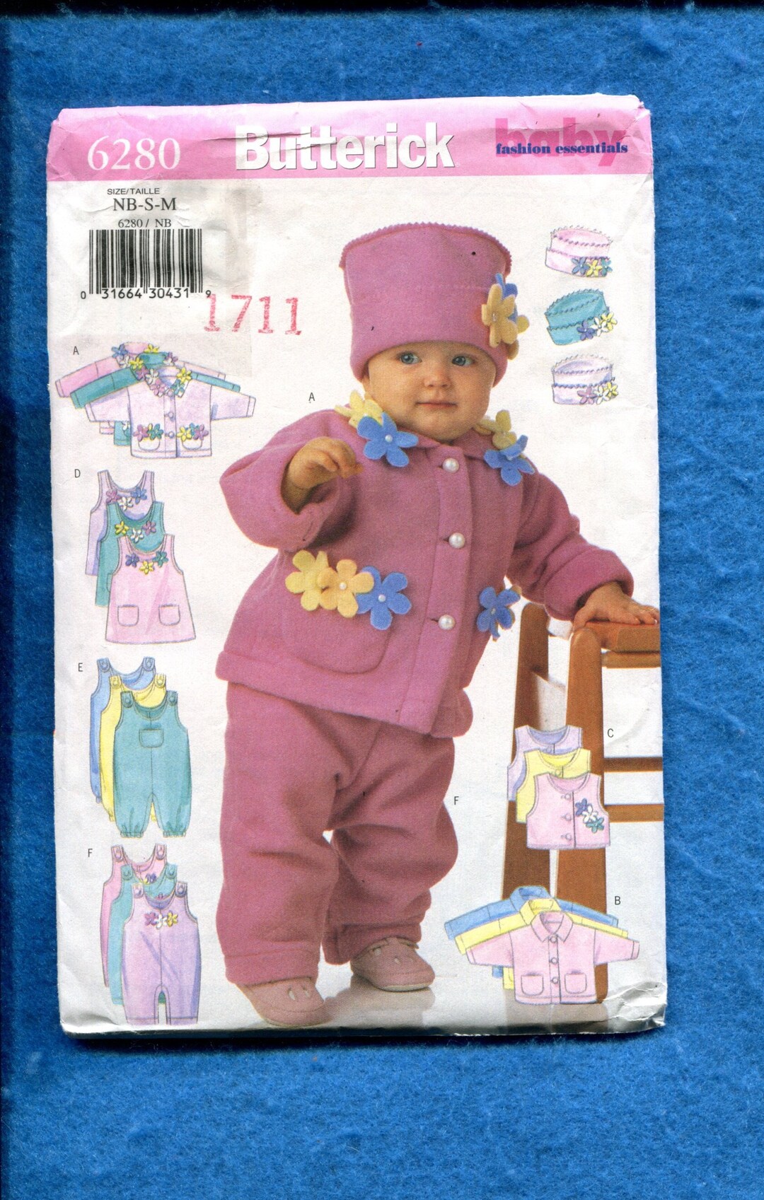 Butterick 6280 Cute Baby Clothes Pattern Size NB..S..M UNCUT - Etsy