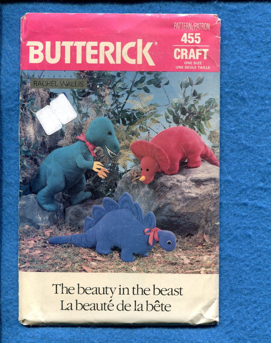 1980's Butterick 455 Prehistoric Dinosaurs Stuffed Reptile Pattern ...