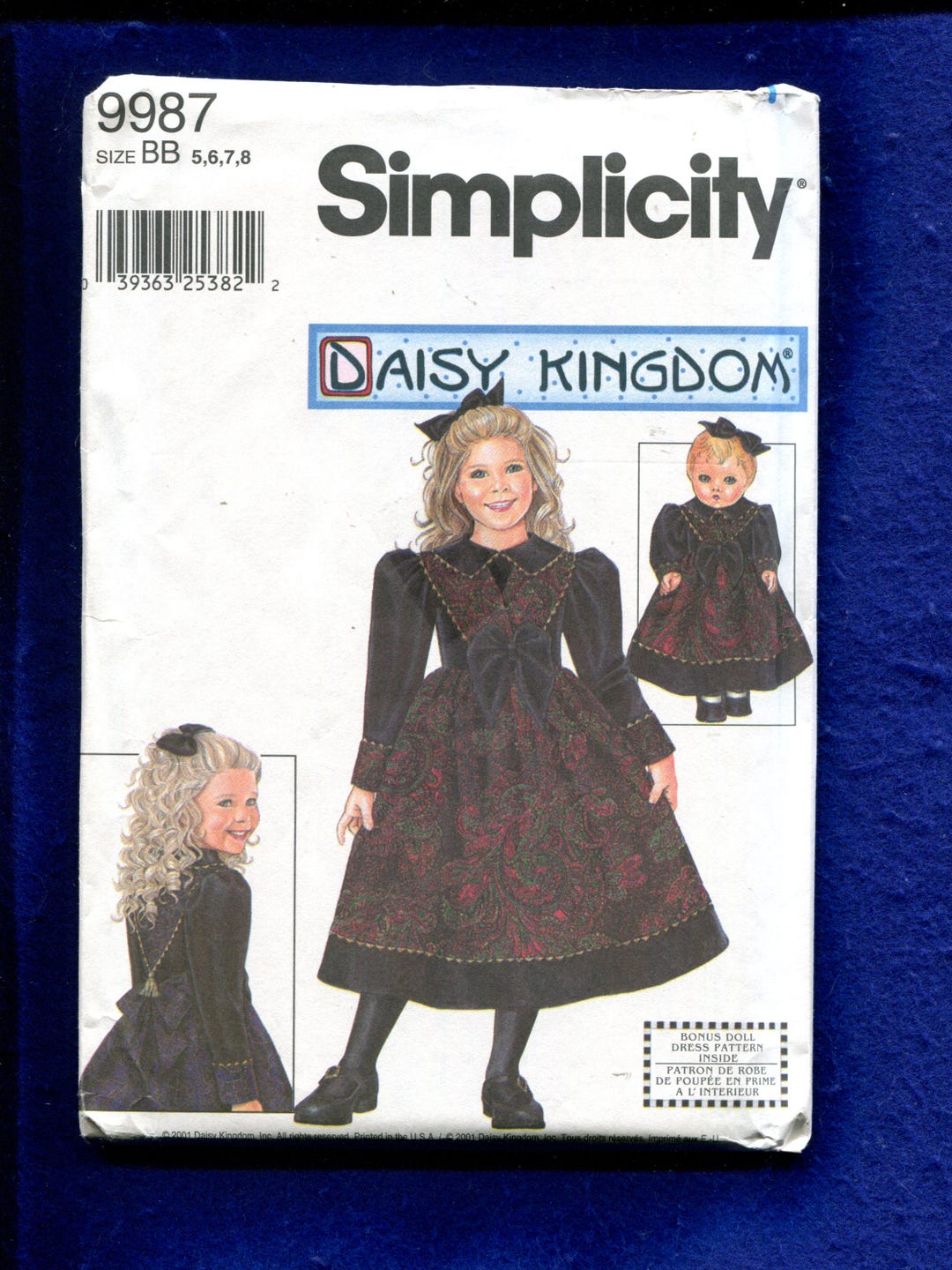 Simplicity 9987 Daisy Kingdom Girl's & Doll Dress Pattern Size 5 to 8 ...